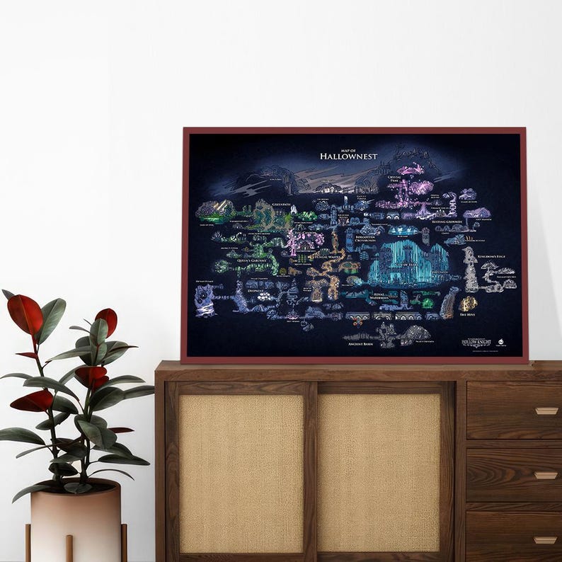 Hollow Knight Map of Hallownest Poster, Hollow Knight Wall Decor, Fine ...