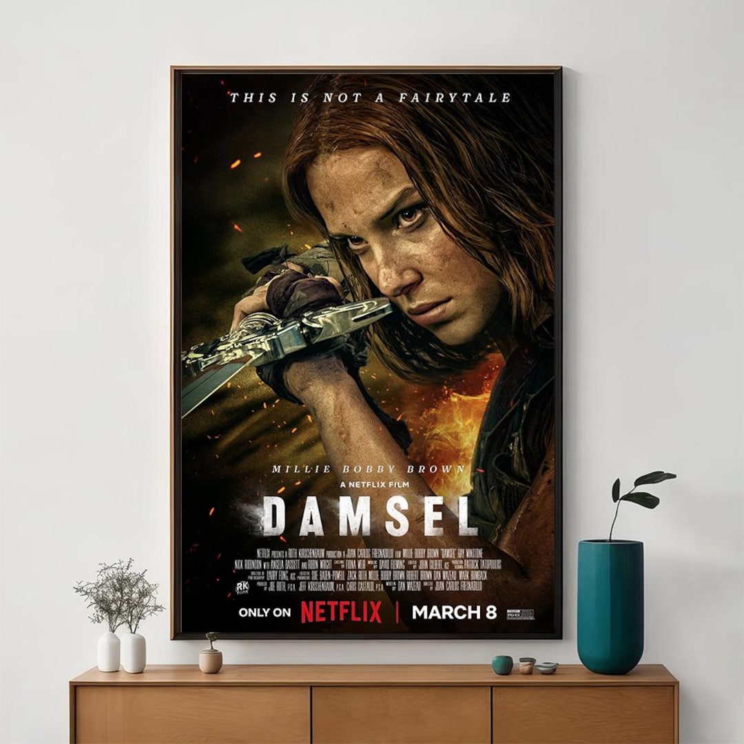 Damsel Movie Poster, Unique Cinema Art, Fine Canvas Art Print, Perfect ...