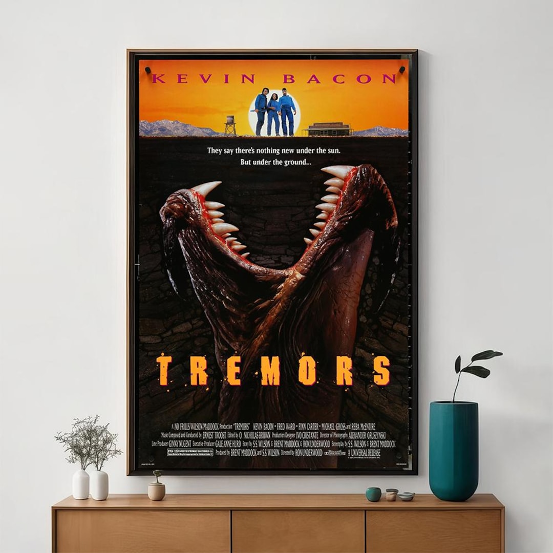 Tremors Movie Poster, Unique Cinema Art, Fine Canvas Art Print, Perfect ...