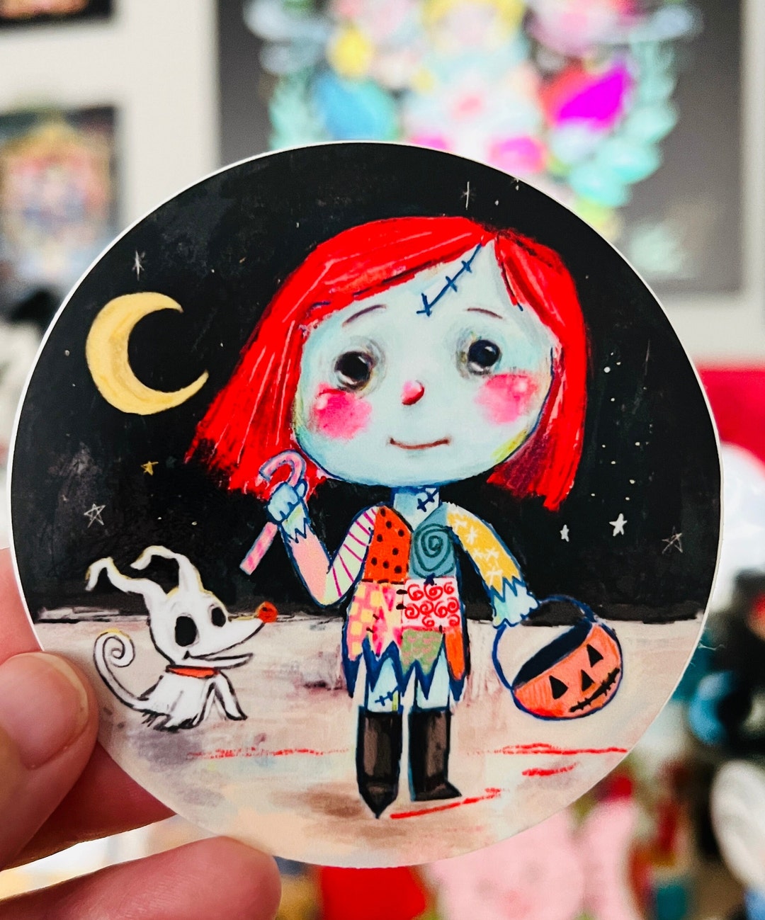 Sally & Zero 3 Round Sticker - Etsy