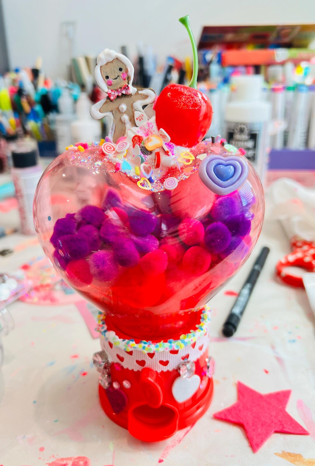 Heart Gumball Machine With Gingerbread - Original - Etsy