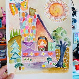 Happy Sun Home - Original 9x12 - Etsy