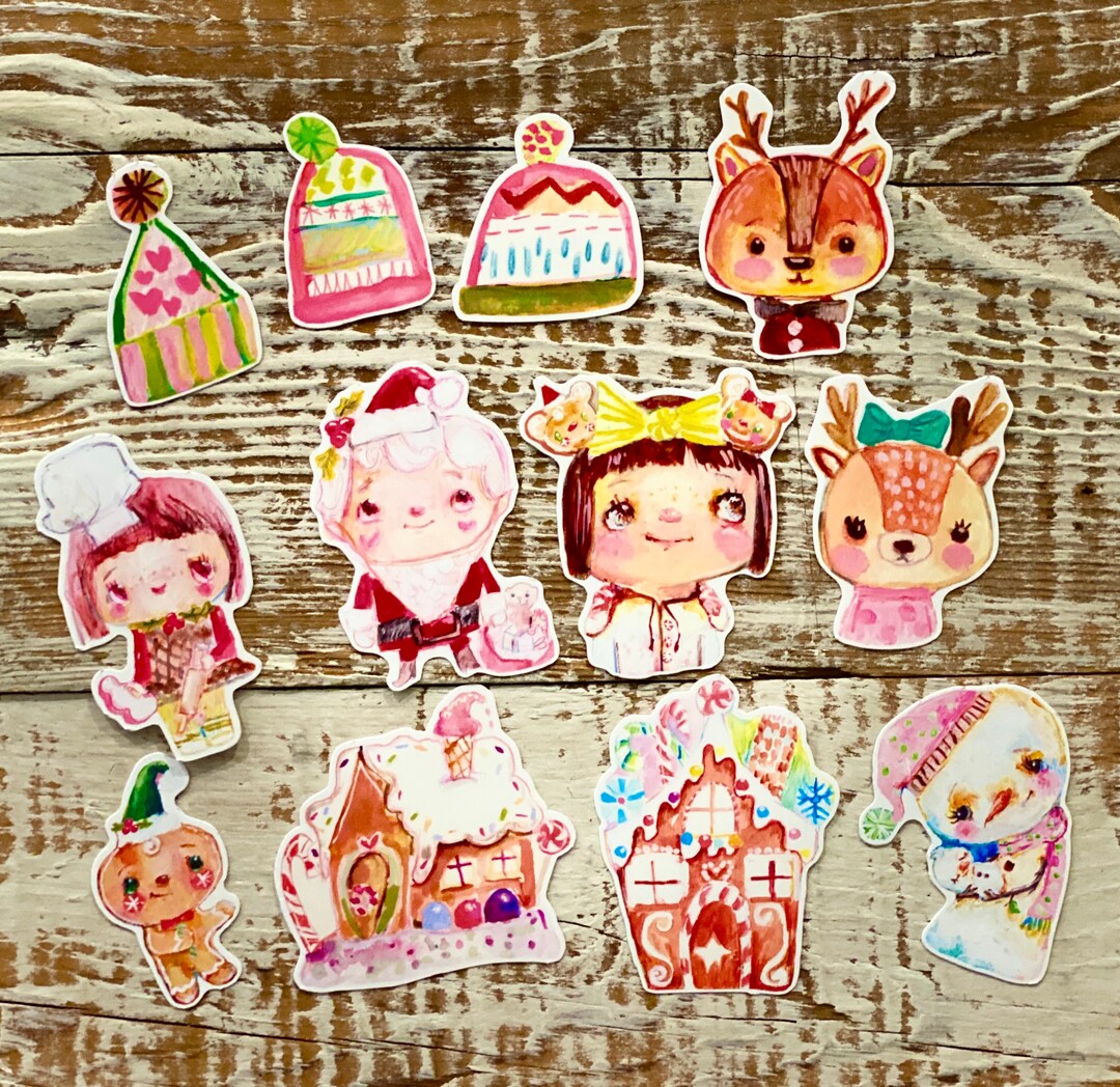 Holiday Flair - 12 Die Cut Vinyl Stickers - Etsy