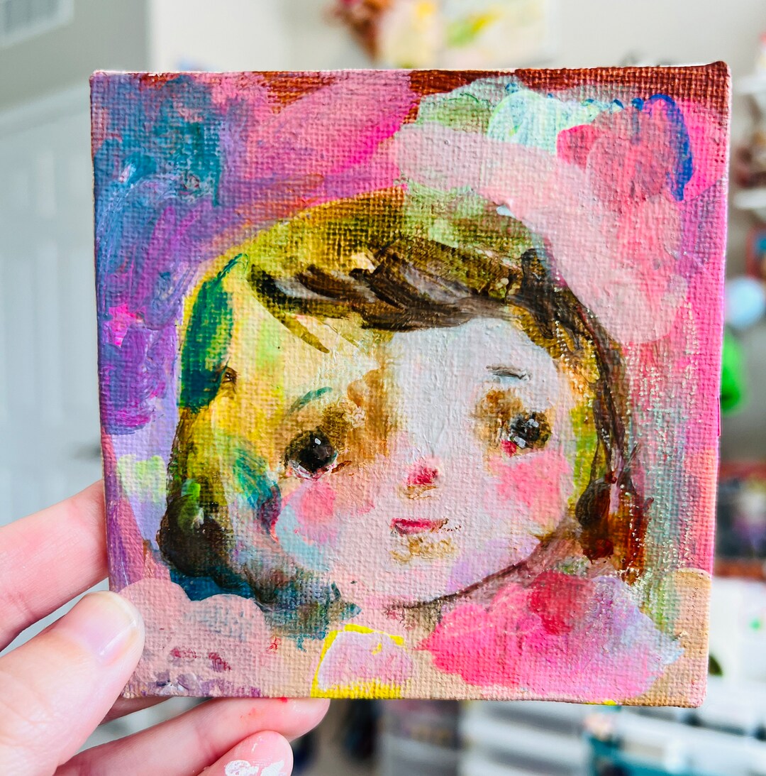 April - 4x4 Canvas Panel Original - Etsy
