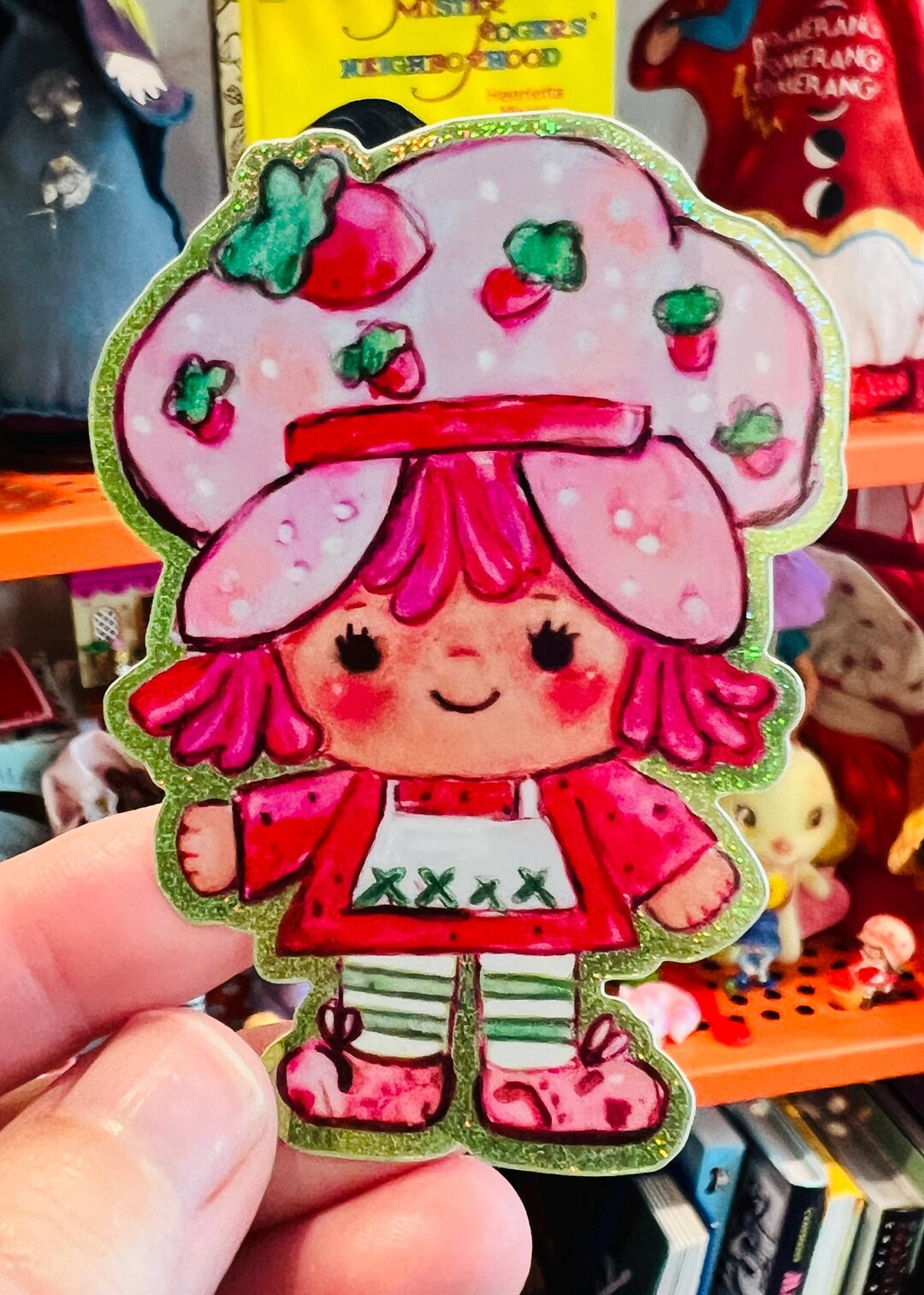 Strawberry Shortcake Glitter Sticker - Etsy