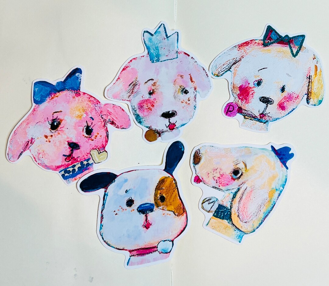 Sweetie Pups Sticker Set - 5 Vinyl Stickers - Etsy