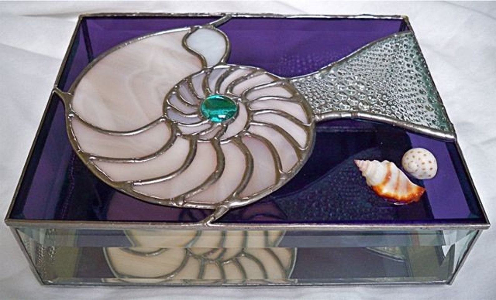 STAINED-GLASS Jewelry Box Nautilus Shell - Etsy