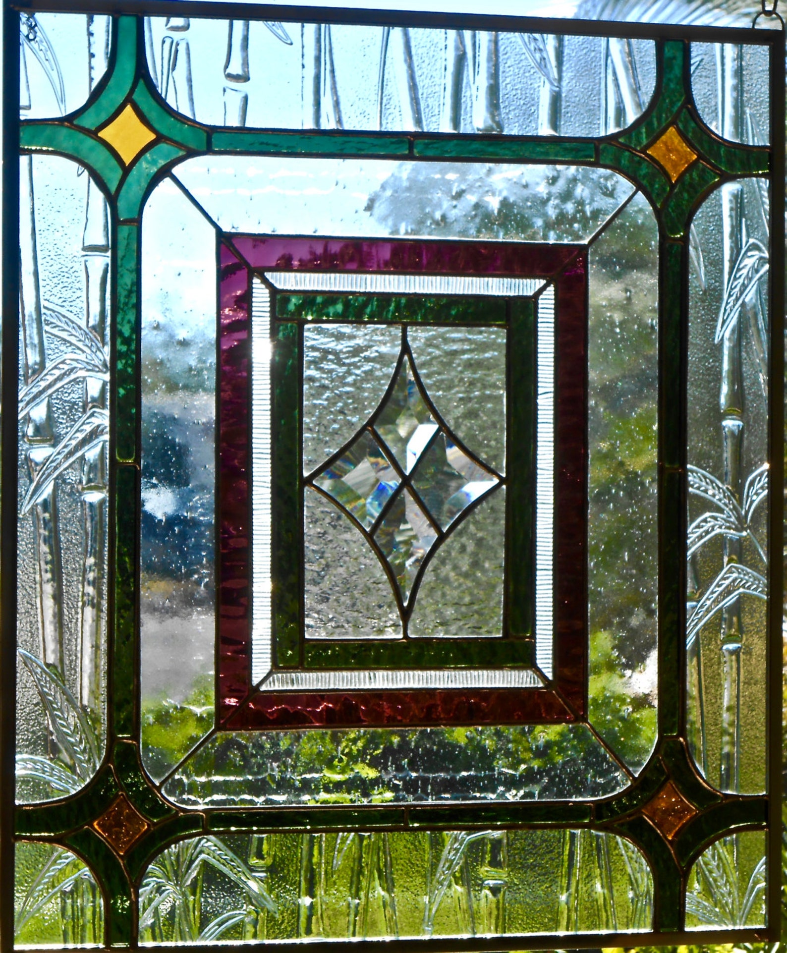 Bamboo Star Stained Glass Window 18 X 21 FREE - Etsy