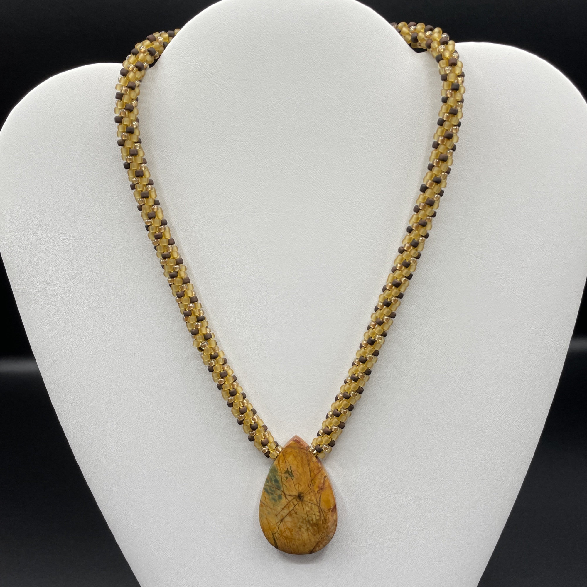 Butterscotch Gold & Brown W/ Red Creek Jasper Kumihimo Beaded - Etsy