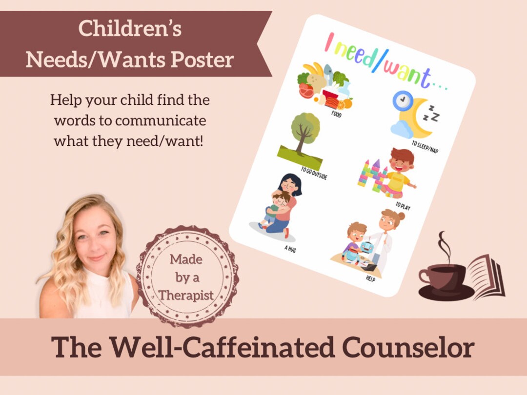 Childrens Needs and Wants Poster - Etsy