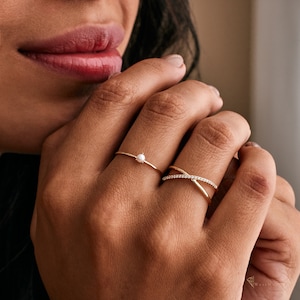 14K Solid Gold Pearl Ring, Real Natural Freshwater Pearl Ring, Minimalist Pearl Statement Ring ...