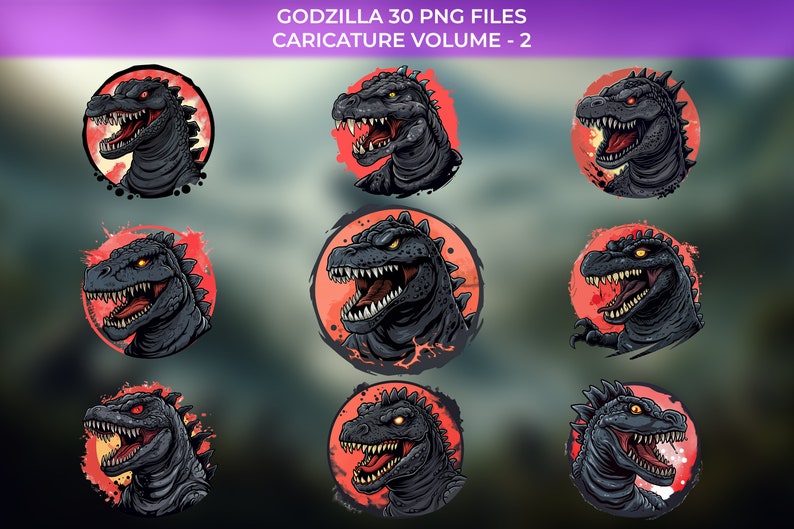 Godzilla Clipart, PNG Files Bundle, Godzilla Minus One Godzilla Shirt ...