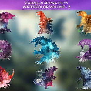 Godzilla Clipart, PNG Files Bundle, Godzilla Minus One Godzilla Shirt ...