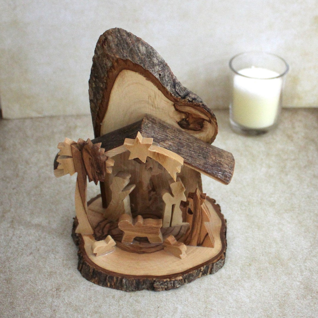 Exquisite Nativity Wonder in Premium Olive Wood Religious Keepsake ...