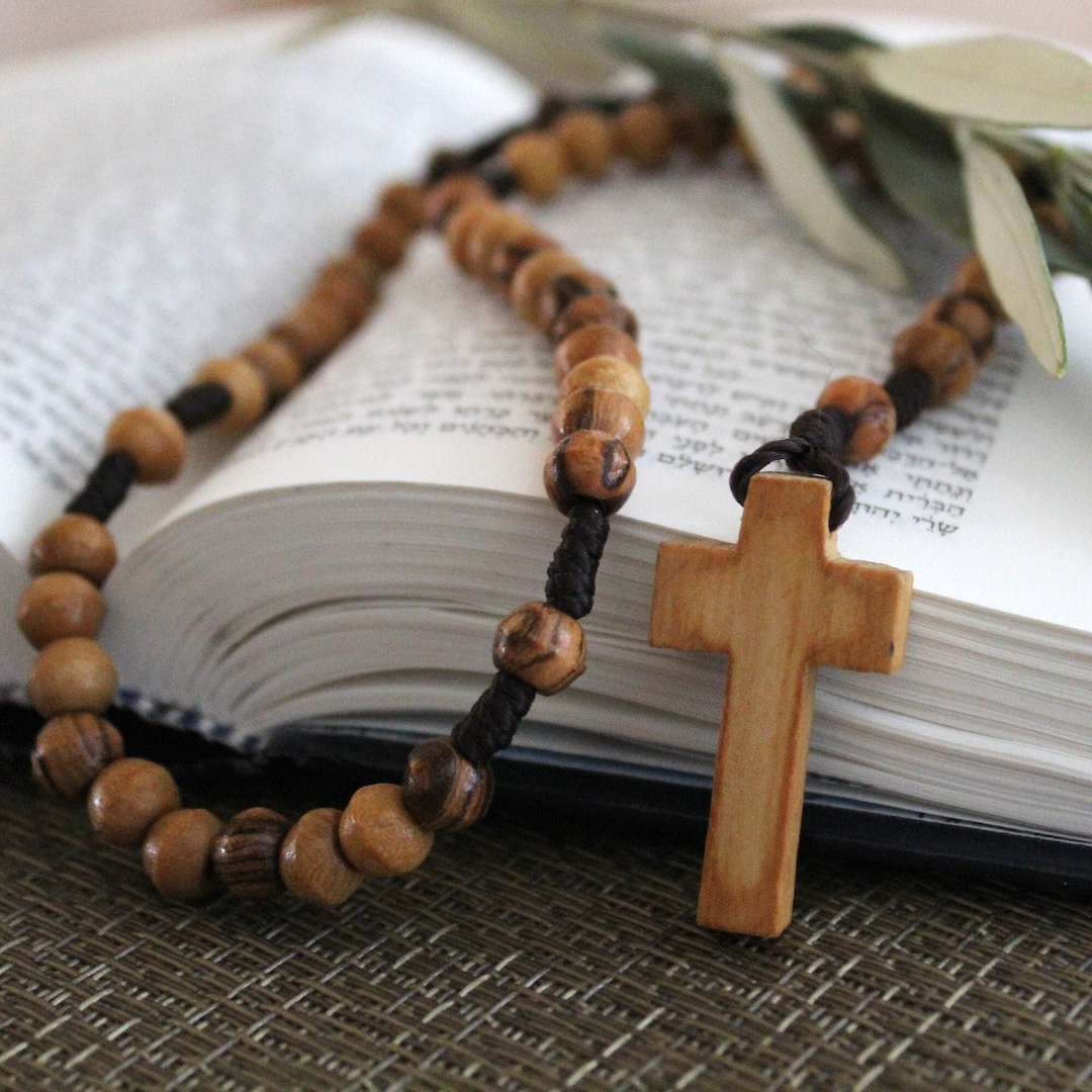 Two Olive Wood Rosaries Made in Holy Land - Etsy