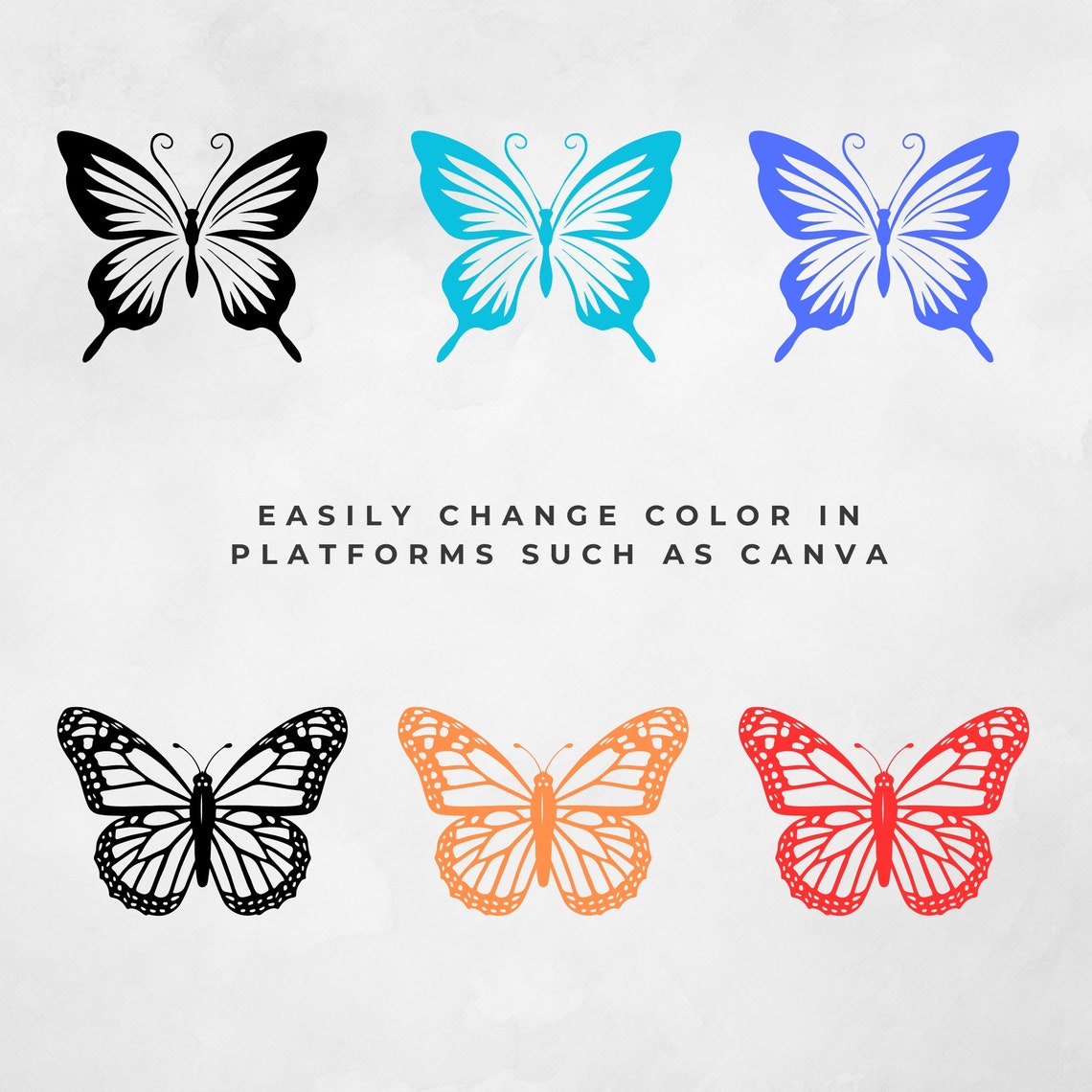 Butterfly Svgs Clipart Pack, Pack of 12 SVG Graphics, Beautiful ...
