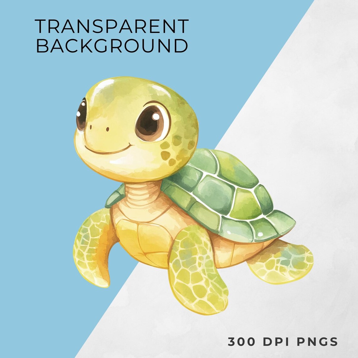 Cute Watercolor Turtle Clipart Pack | 6 Adorable Turtle Pngs ...