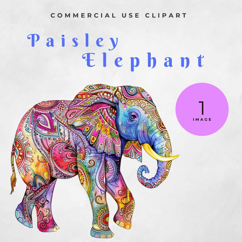 Paisley Elephant Pattern - Etsy