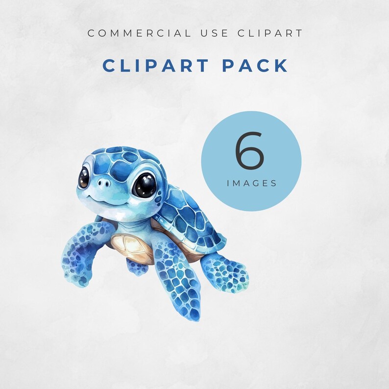 Cute Watercolor Turtle Clipart Pack | 6 Adorable Turtle Pngs ...