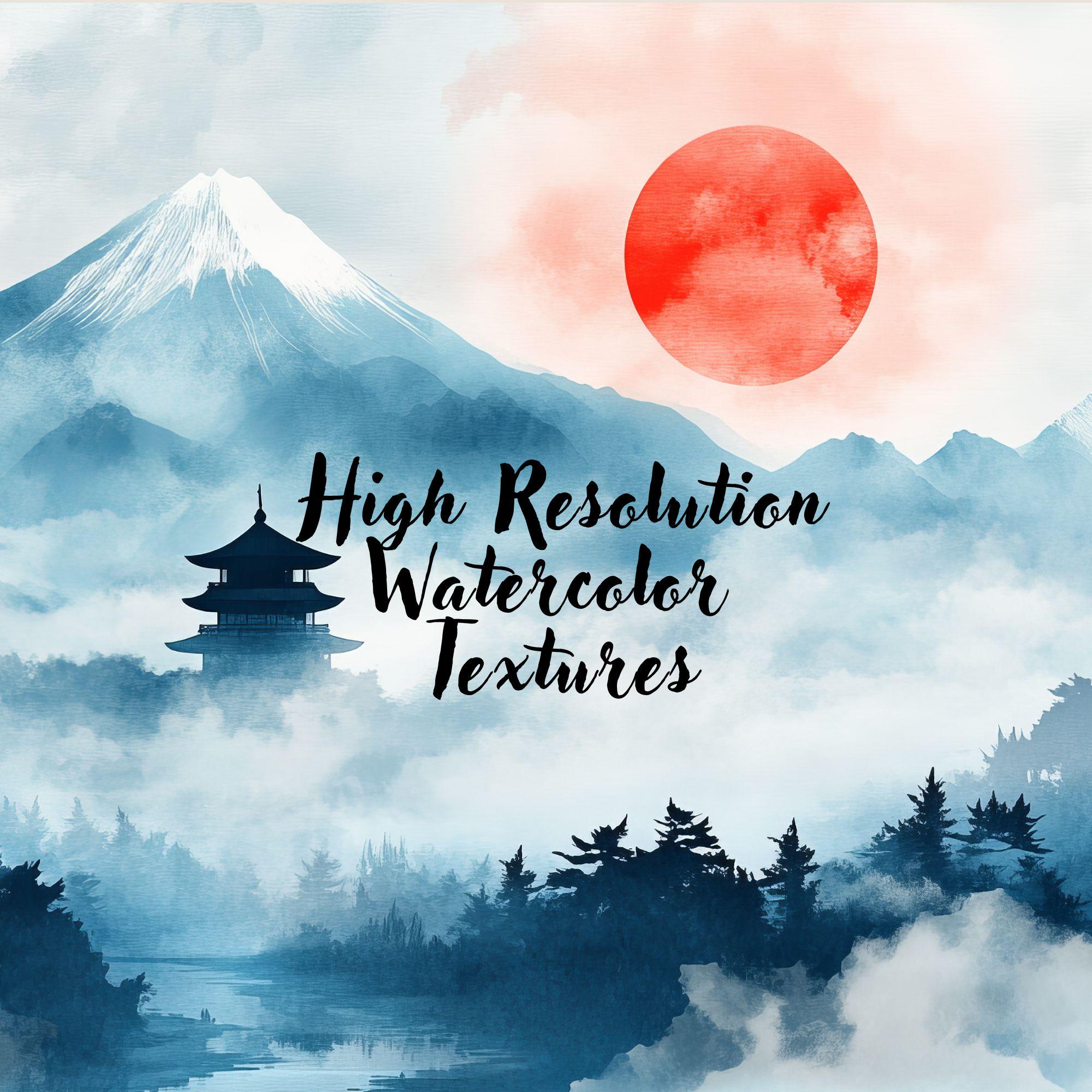 Japanese Watercolor Mountain Backgrounds, High-resolution, Nature ...