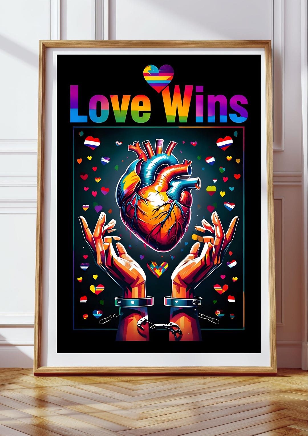 Love is All Around Love Wins World Flags Statement Art Queer Art LGBTQ ...