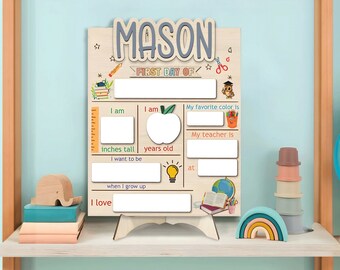 Customized First and Last Day School Sign, Kindergarten First Day of ...