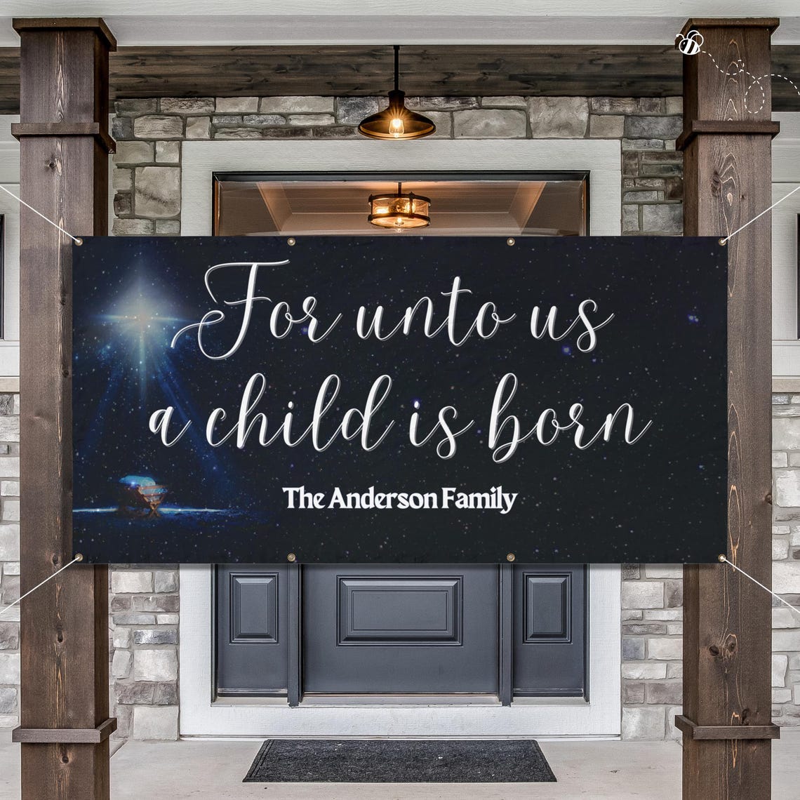 Personalized Religious Christmas Banner, Outdoor Holiday Decor - Etsy