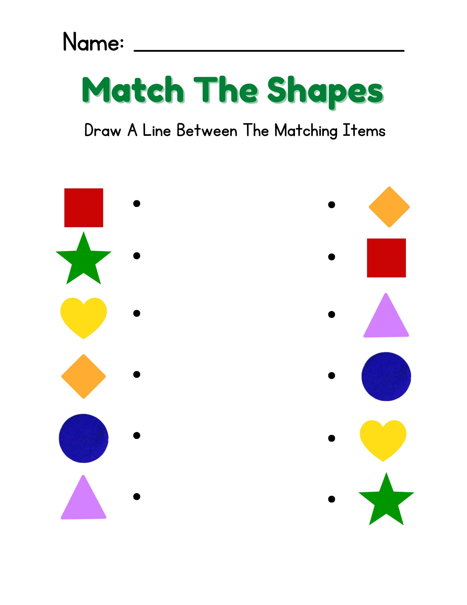 Printable Matching Worksheets for Kids Picture Match Kindergarten ...