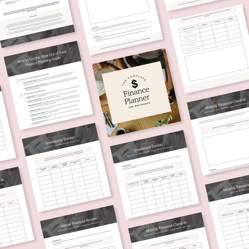 Printable Finance Planner for Beginners (PDF) - Etsy