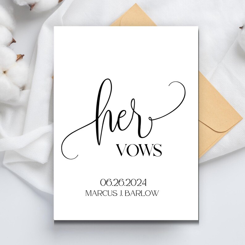 Editable Elegant Wedding Vow Book Personalized Vow Books Custom Vow ...