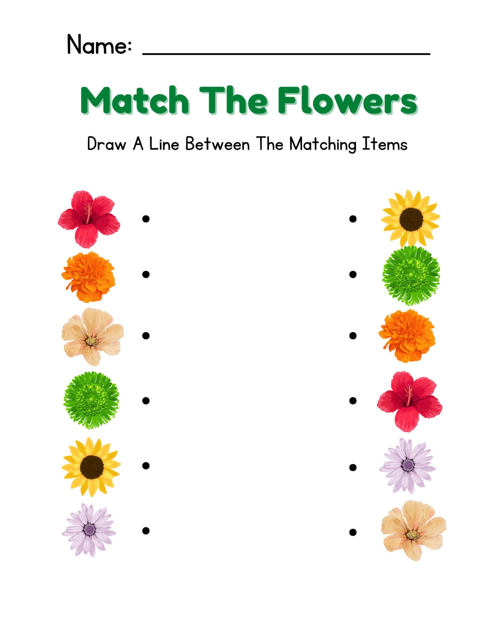 Printable Matching Worksheets for Kids Picture Match Kindergarten ...