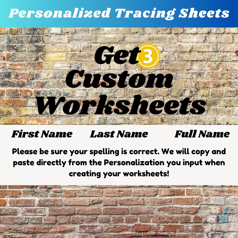 Custom Name Tracing Sheet Handwriting Practice Personalized Name Trace ...