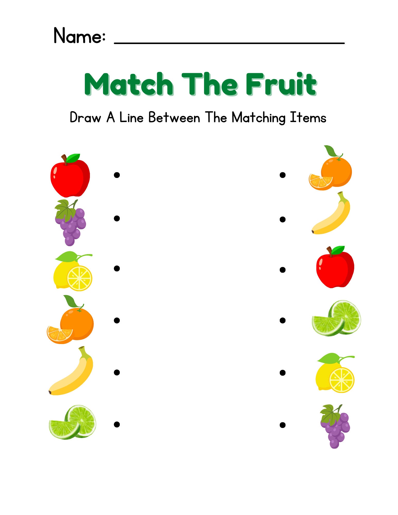 Printable Matching Worksheets for Kids Picture Match Kindergarten ...