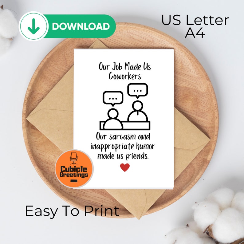 Printable Funny Coworker Card Funny Friend Card Coworker Leaving Gift ...