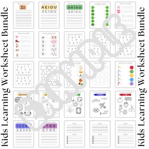 Preschool Pre-k + Kindergarten Learning Bundle 94 Pages Printable ...
