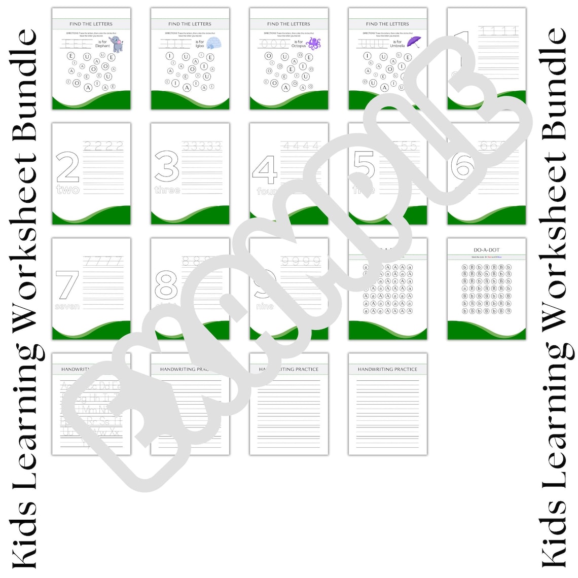 Kindergarten Learning Pack: 94 Page Printable Worksheets (PDF) - Etsy