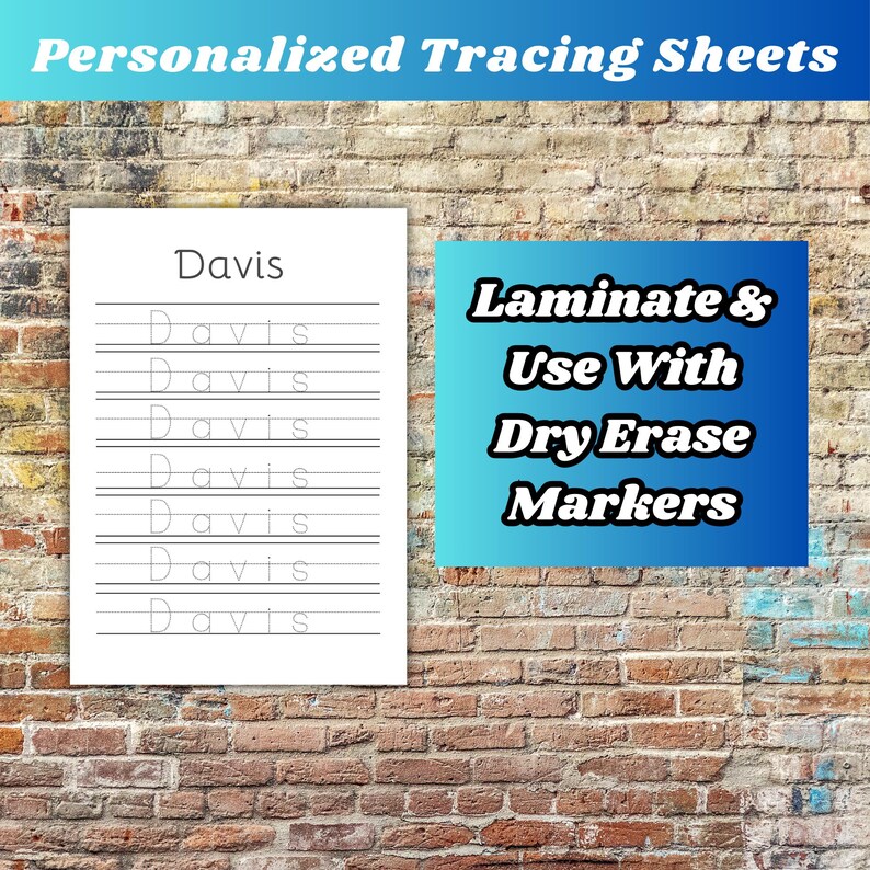 Custom Name Tracing Sheet Handwriting Practice Personalized Name Trace ...