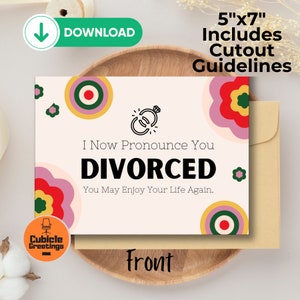 Printable Divorce Card for Friend Divorce Support Card for Her Divorce ...