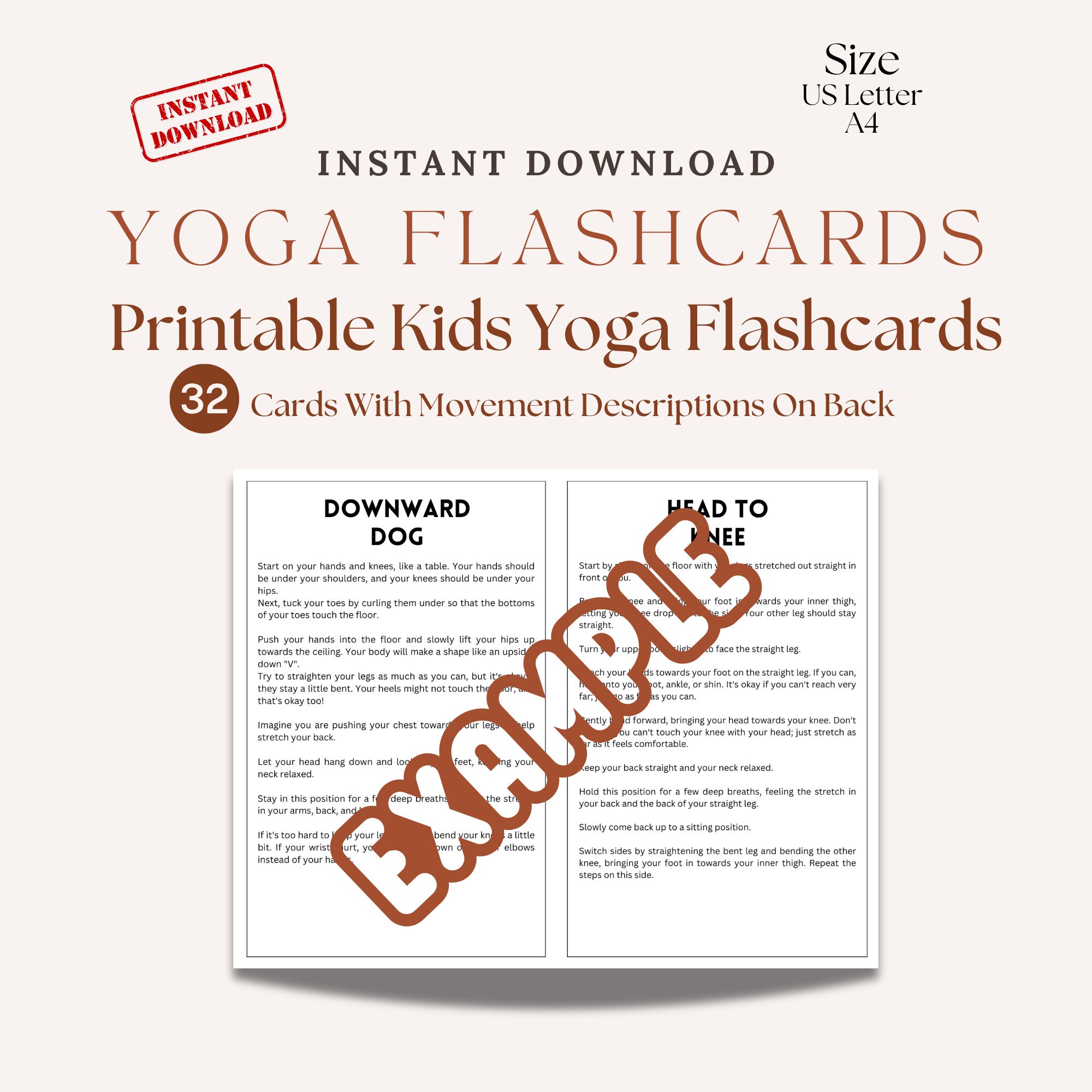 Toddler Montessori Printable Yoga Flashcards for Kids Easy Yoga ...