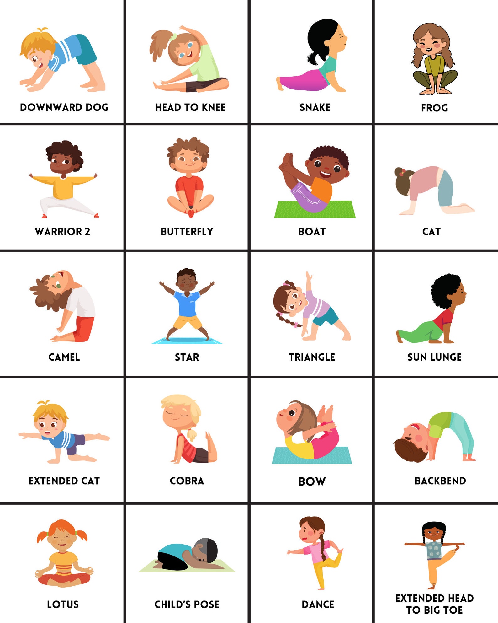 Toddler Yoga Flashcards: Montessori Printable Poses (digital Download ...