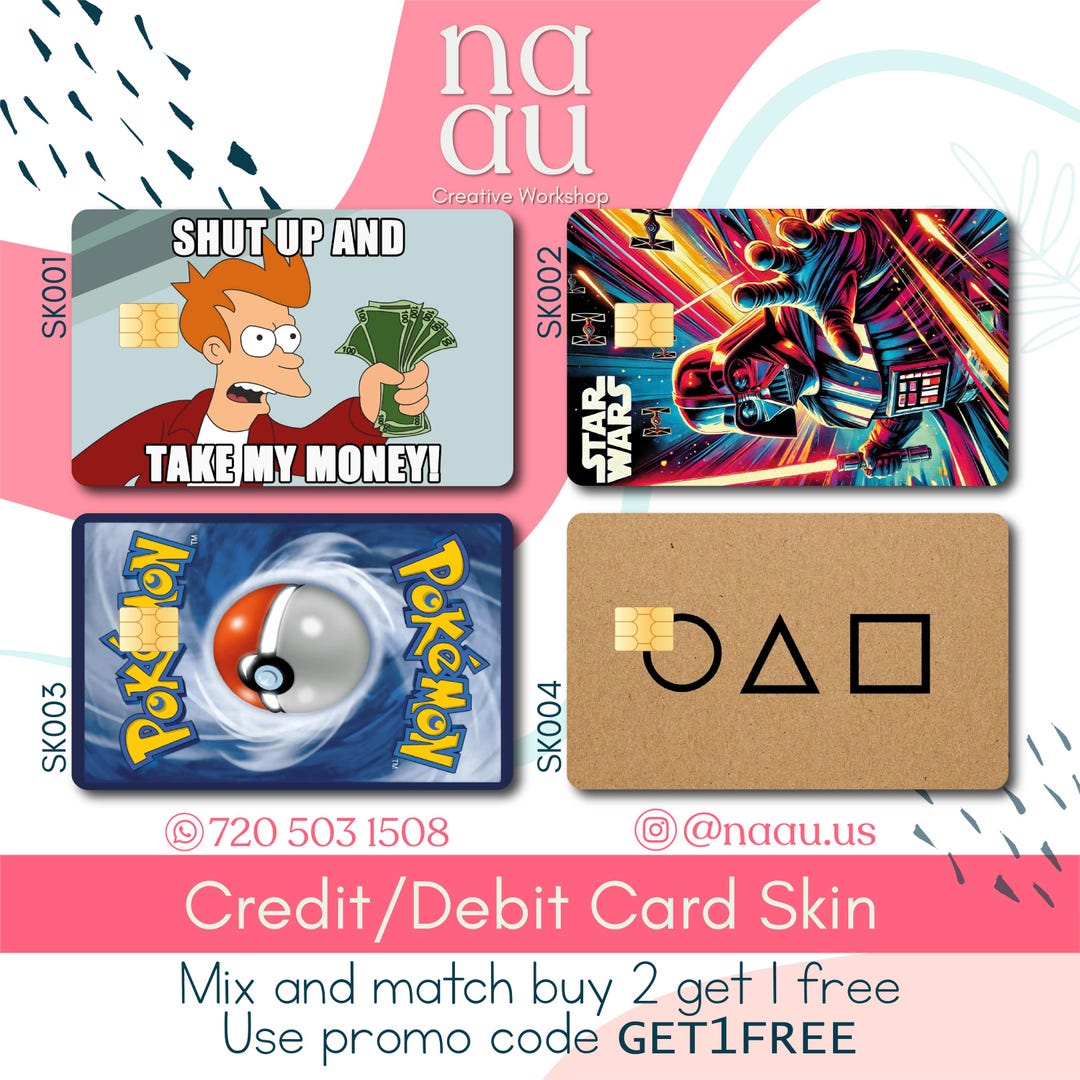 Custom Credit Card Skin | Anime Debit Card Sticker | Vinyl Card Wrap ...