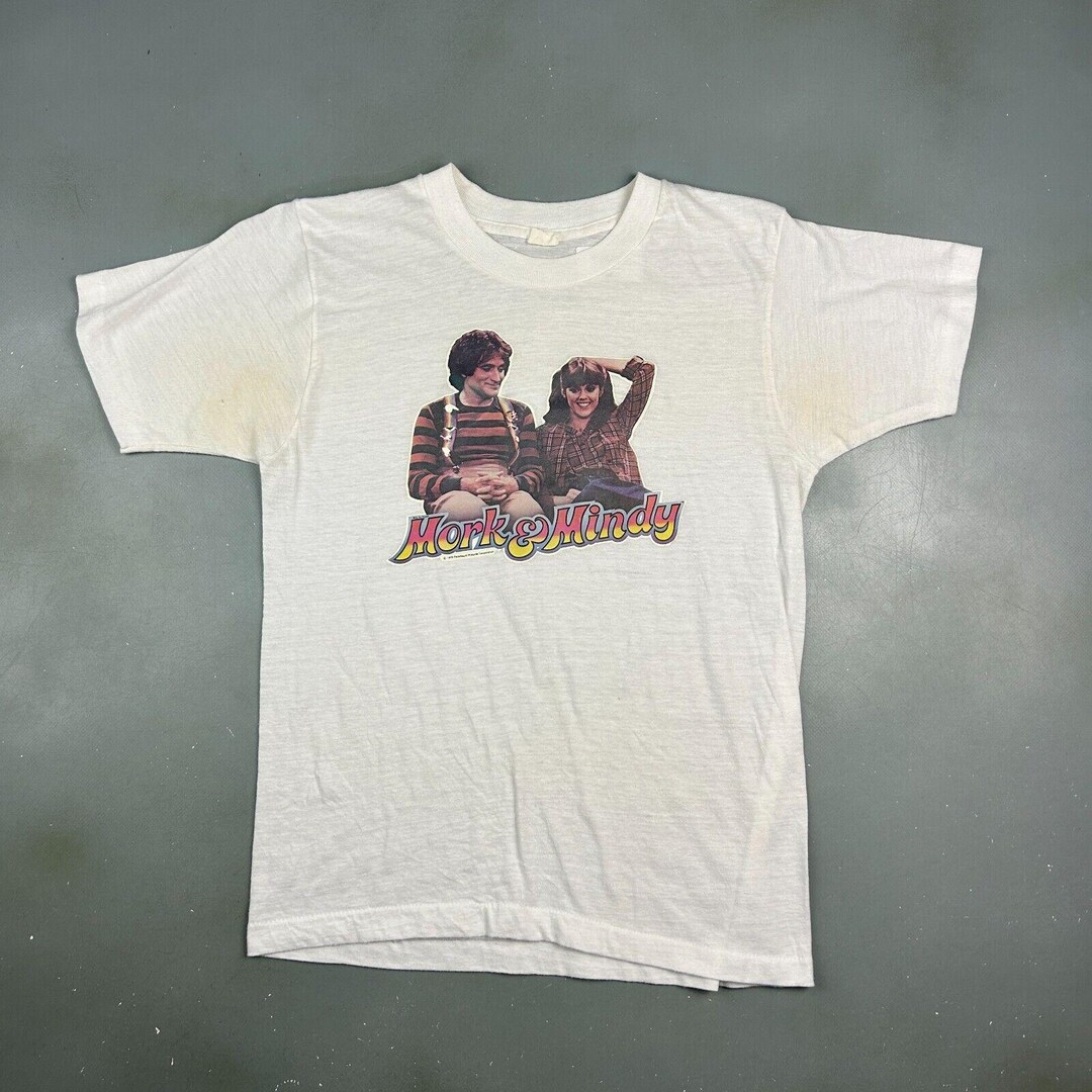 VINTAGE 80s | Robin Williams Mork & Mindy T-shirt Sz XS Adult - Etsy