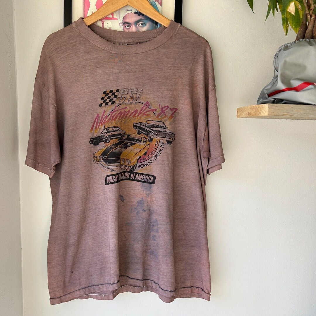VINTAGE 80s | Car Club Over Dyed Brown T-shirt Sz L - Etsy
