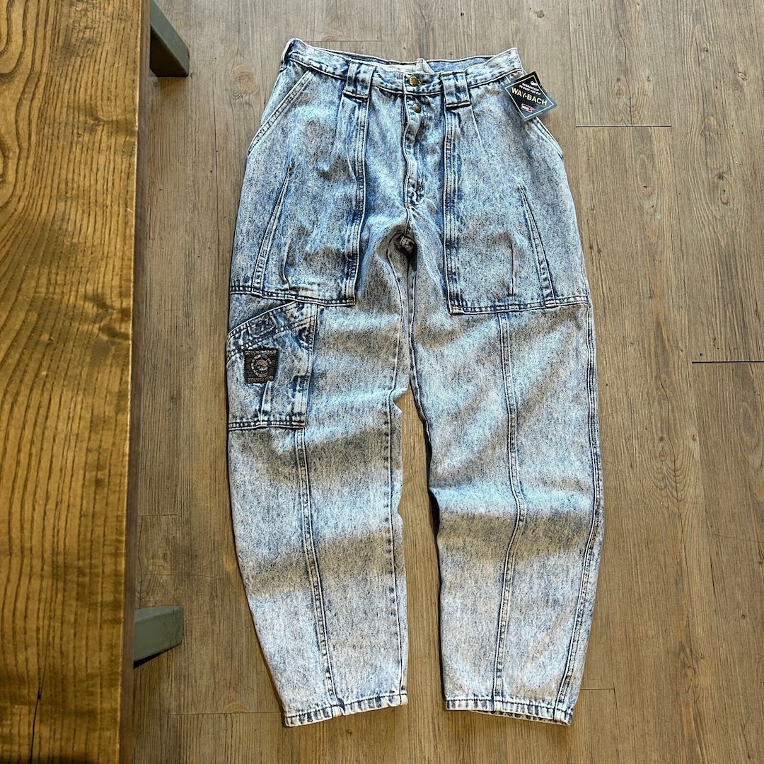 VINTAGE 90s Gitano Light Acid Wash Loose Fit W Tapper Jeans Pants Sz ...