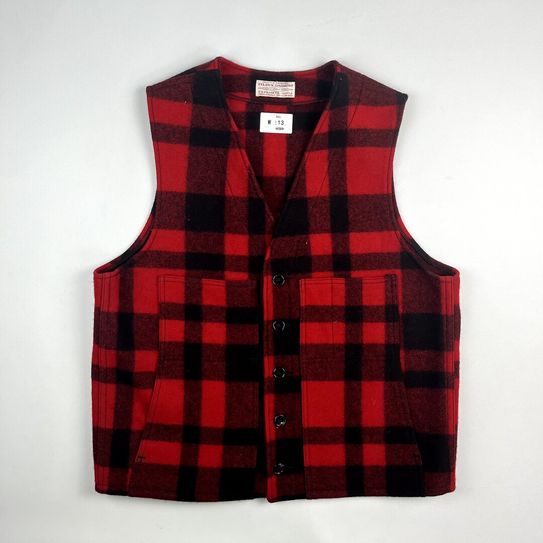 VINTAGE Filson Garment Wool Plaid Vest Jacket Sz Large Men - Etsy