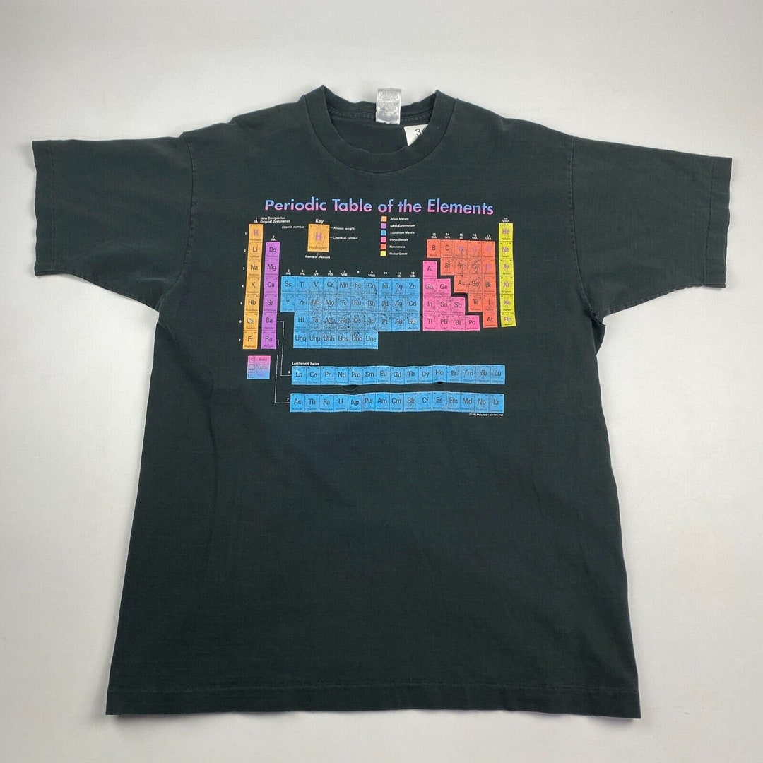 VINTAGE 90s Periodic Table of Elements Science Graphic T-shirt Sz XL ...