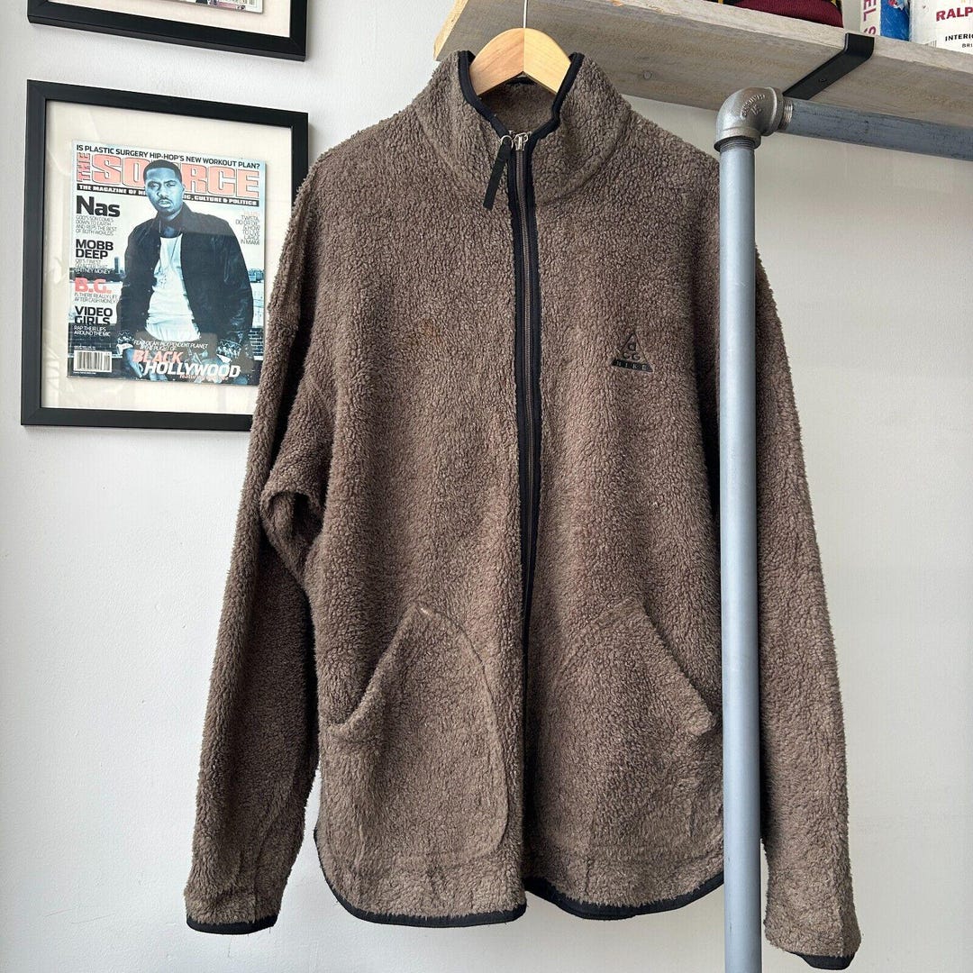 VINTAGE | Nike ACG Dog Tag Sherpa Deep Pile Zip Fleece Sweater Sz XL - Etsy
