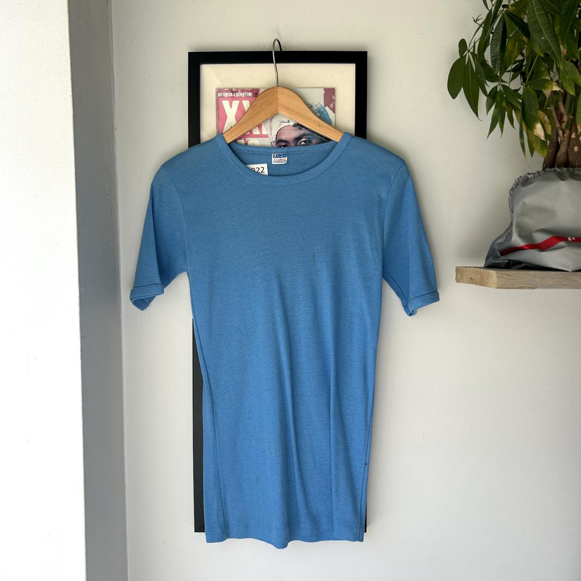 Vintage 1970s Champion Blue Bar Blank Ringer T-shirt Sz XS-S Made in ...