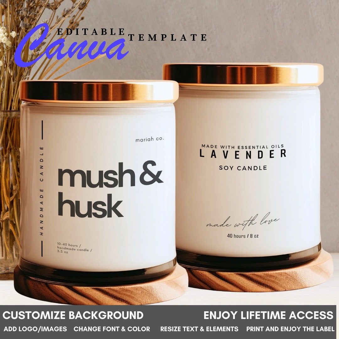 Modern Candle Label Template, Editable Candle Label Design ...