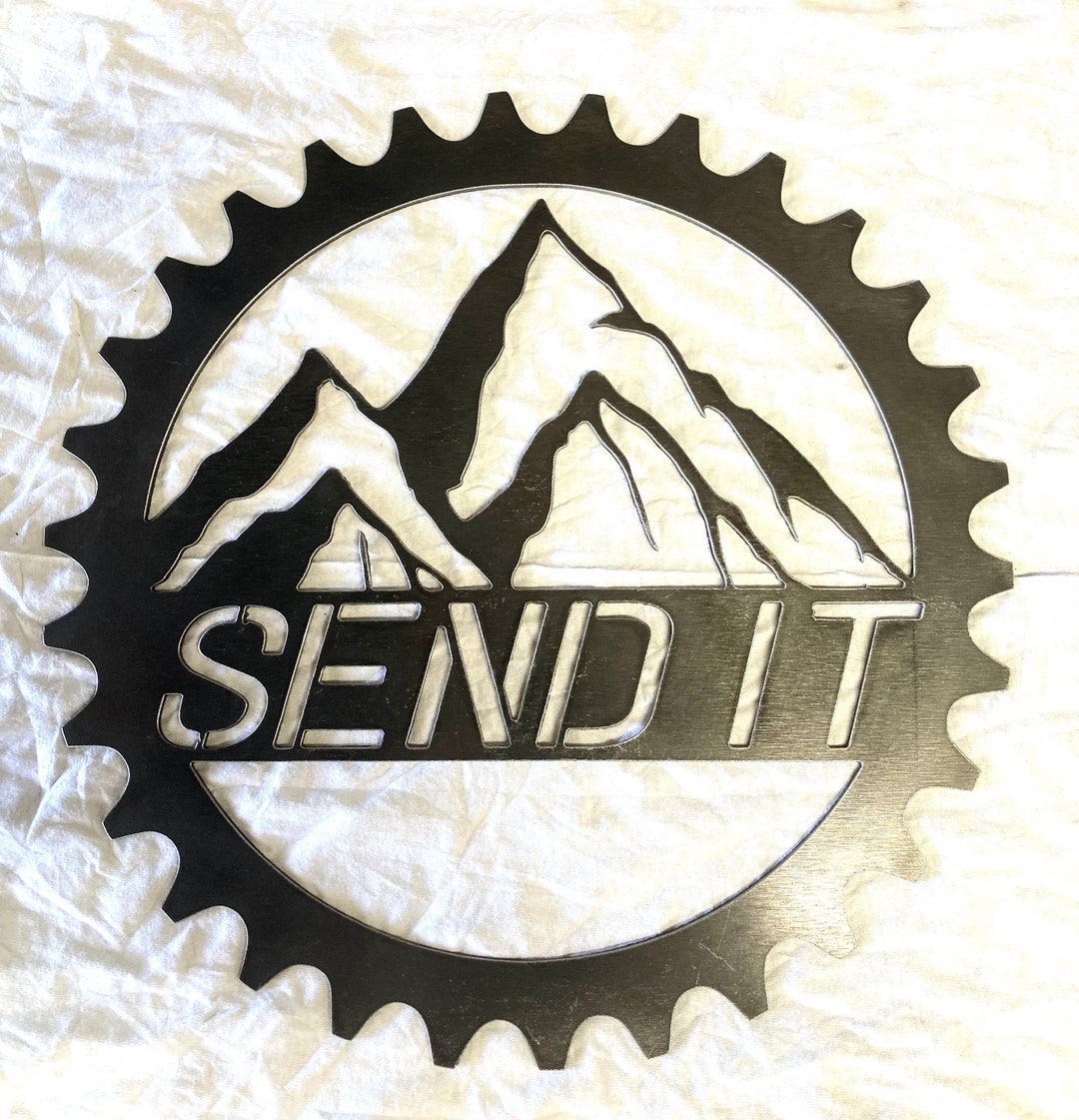 Mountain Bike Chain Ring/ Dirt Bike Sprocket SEND IT Metal Sign - Etsy